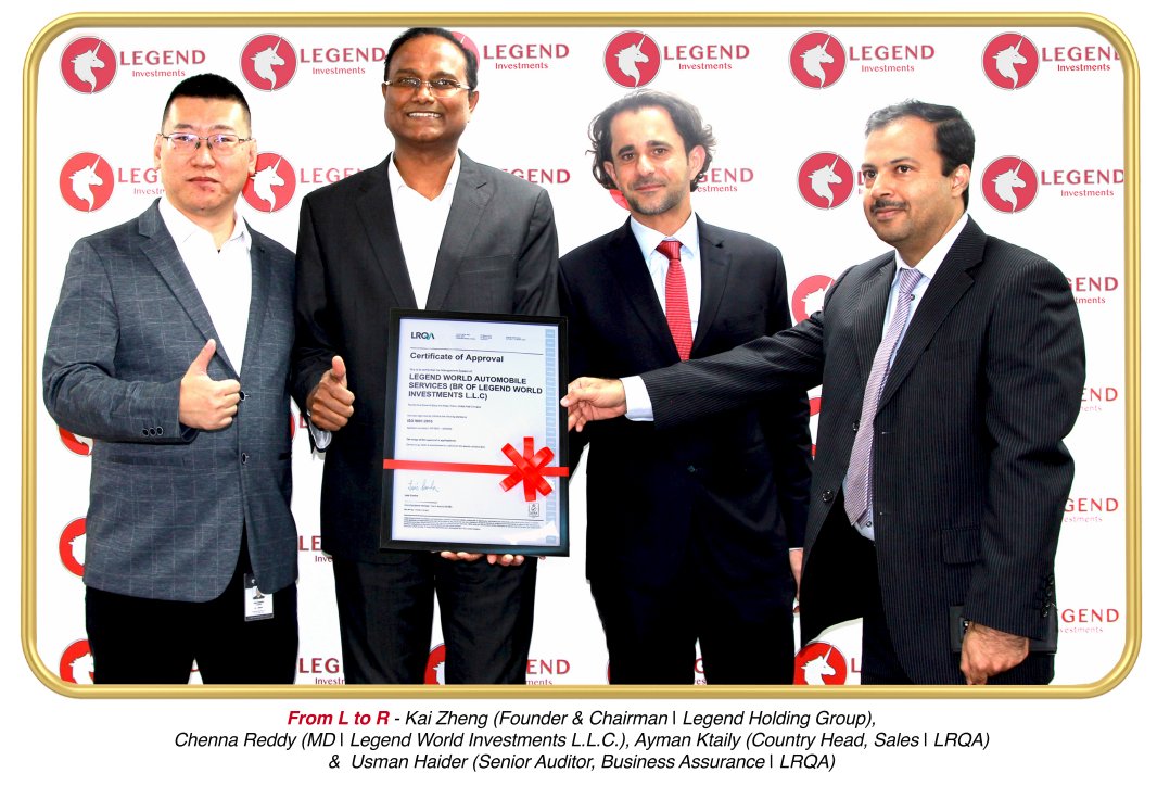 Legend is Now ISO Certified Autoservice Center Dubai for Quality